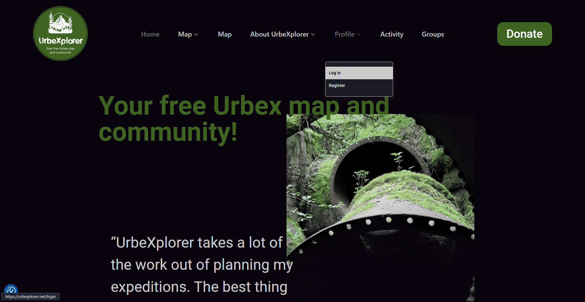 Get access to the free Urban Exploration Map - UrbeXplorer